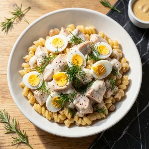 Chicken Salad Chick Pasta Salad Recipe: Creamy Dill and Egg Ribbon ...