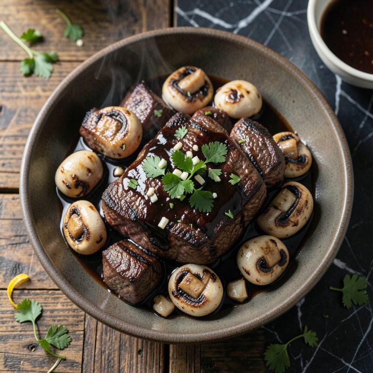 New England Steak Tips Recipe: Marinated Sirloin with Mushroom Gravy ...