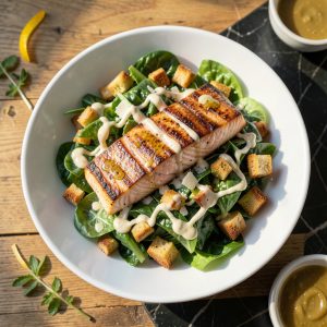 Salmon Caesar Salad Recipe: Grilled Protein Meets Classic Crunch ...