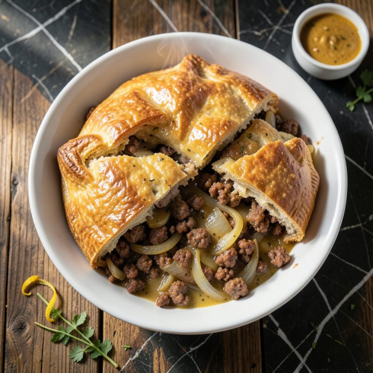 Sausage Pot Pie Recipe: Flaky Crust Hugging Savory Filling - Daily ...