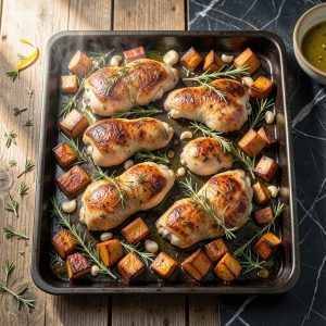 Sheet Pan Chicken and Sweet Potatoes Recipe: Caramelized Edges and ...