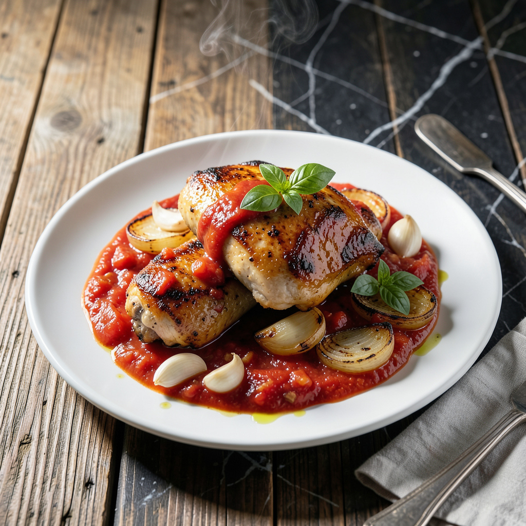 Tomato Sauce Chicken Recipe: Simmered in Rich Herb-Infused Tomato Sauce ...